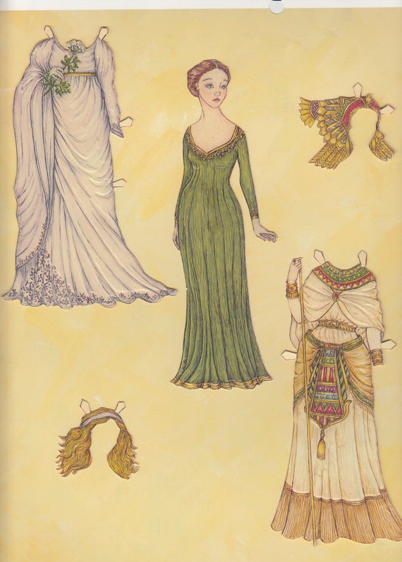 Elegand Medieval Lady Paper Doll with Clothes Costumes