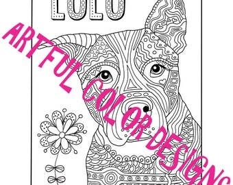 Dog coloring page | Etsy