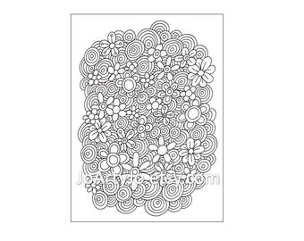 Zendoodle Coloring Page Printable PDF Zentangle by JoArtyJo