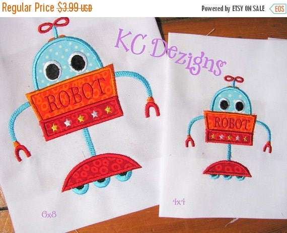 50% OFF SALE Robot 13 Machine Applique Embroidery by KCDezigns