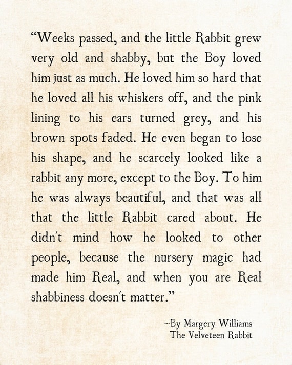 Velveteen Rabbit Quote Margery Williams Literary Print Love | Etsy in ...