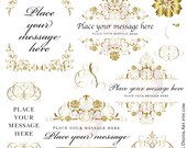 Gold Frame Clipart Digital Flourish Clip Art Chandelier Frames