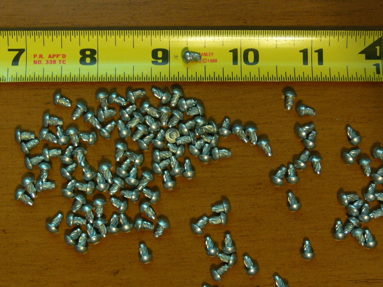 50 Rivet 4 1/4 Spiral U-Drive Cadmium Rivets