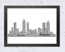Unique atlanta cityscape related items | Etsy