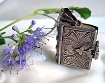 Unique silver book locket related items | Etsy