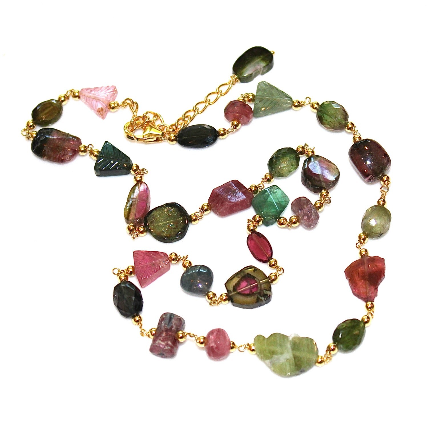 Watermelon Tourmaline Necklace Watermelon Slice Rainbow