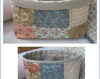Items similar to Easy to Sew Fabric Handle Basket PDF Sewing Pattern ...