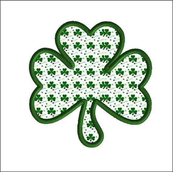 Shamrock embroidery design 3 size applique machine