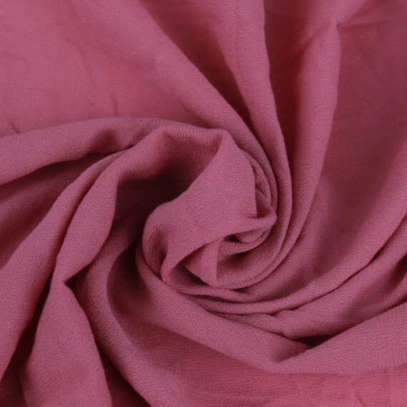 Pink Deep Solid Rayon Crepe Fabric by the Yard 1 Yard Style