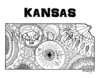 Kansas outline | Etsy