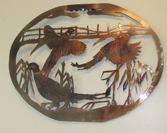 Metal pheasant art | Etsy
