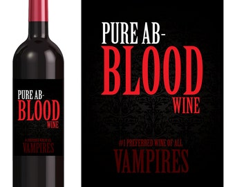 Halloween wine label | Etsy