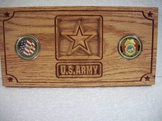 US ARMY Challenge Coin Plaque 60 Challenge Coins Included