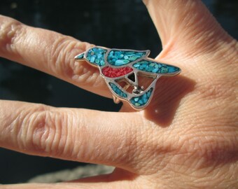 Items similar to Silver bluebird ring on Etsy