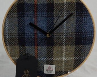 Harris Tweed Round Wall Clock 9in / 23cm Authentic Harris