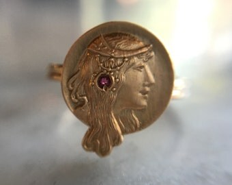 Ruby medallion | Etsy