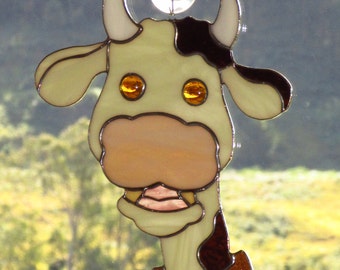 Stained glass cow | Etsy
