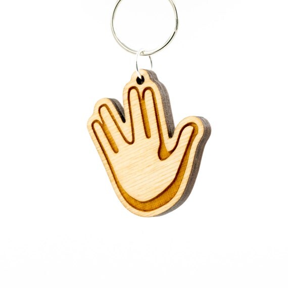 Vulcan Hand Salute Emoji Keychain Star Trek Vulcan Emoji