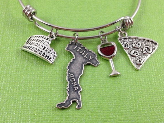 Italy Charm Bracelet Italy Themed Charm by UnusuallyCharming