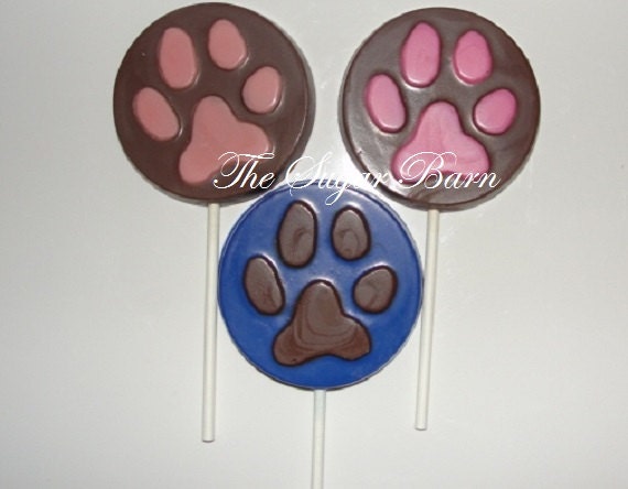 PAW PRINT CHOCOLATE Lollipops12 CtBirthday Party by TheSugarBarn