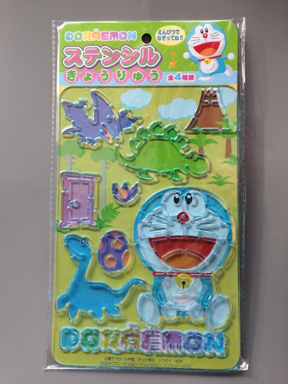 Plastic Template Stencil with Doraemon and dinosaurs