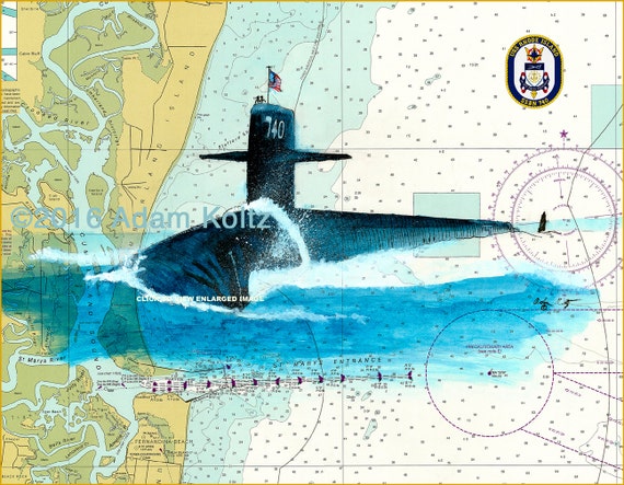 USS Rhode Island SSBN-740 Ohio-Class Submarine Print on