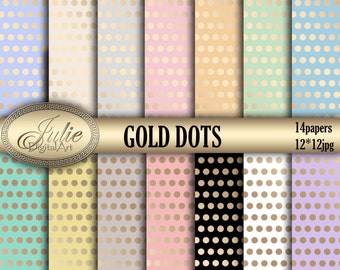 Pastel Polka Dots Digital Background Paper in Soft Pastel