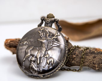 Deer pocket watch | Etsy