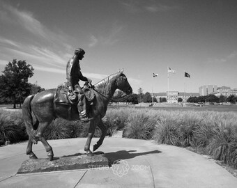 Texas Tech Masked Rider Black and White Wall Art TTU by StudioZoom