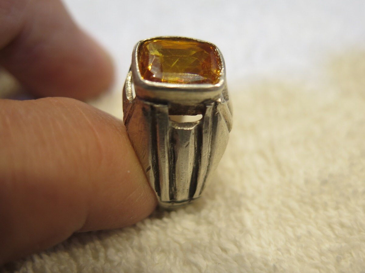 Afghanistan Yellow stone sterling silver ring great design and great ...