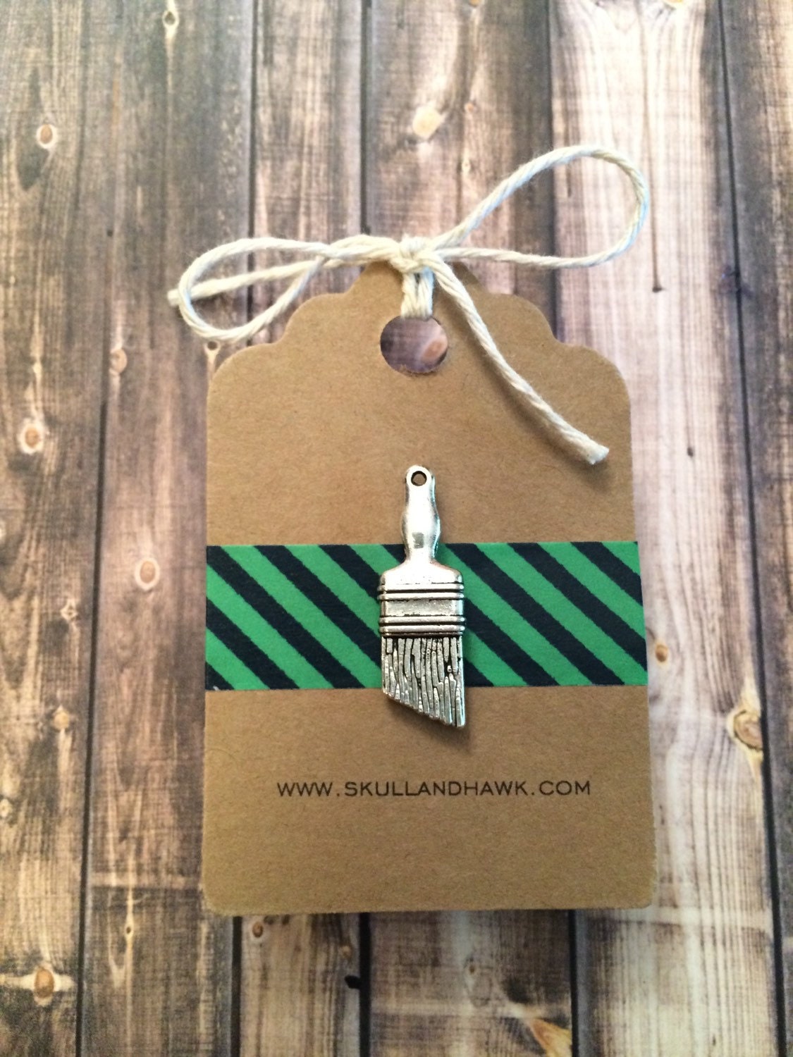 Paintbrush Lapel Pin / Tie Tack Antique Silver by SkullAndHawk