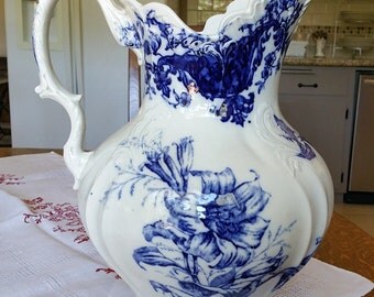 Flow blue pitcher | Etsy