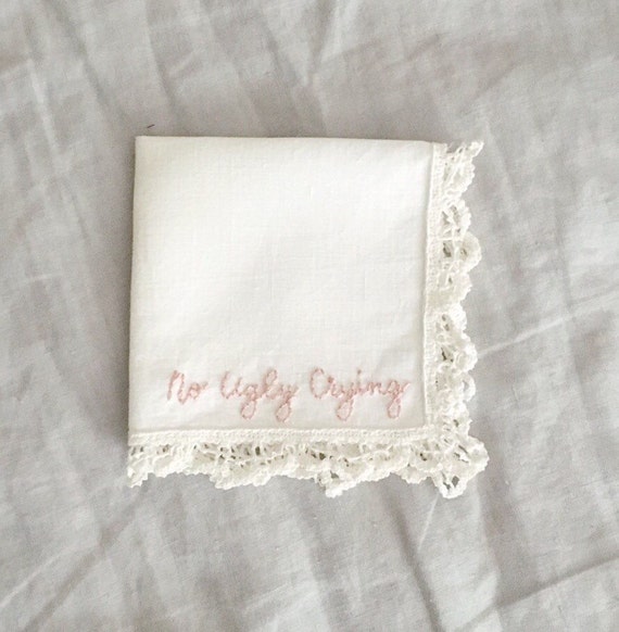 Vintage Handkerchief Embroidery Hanky Wedding by HookAndHoop