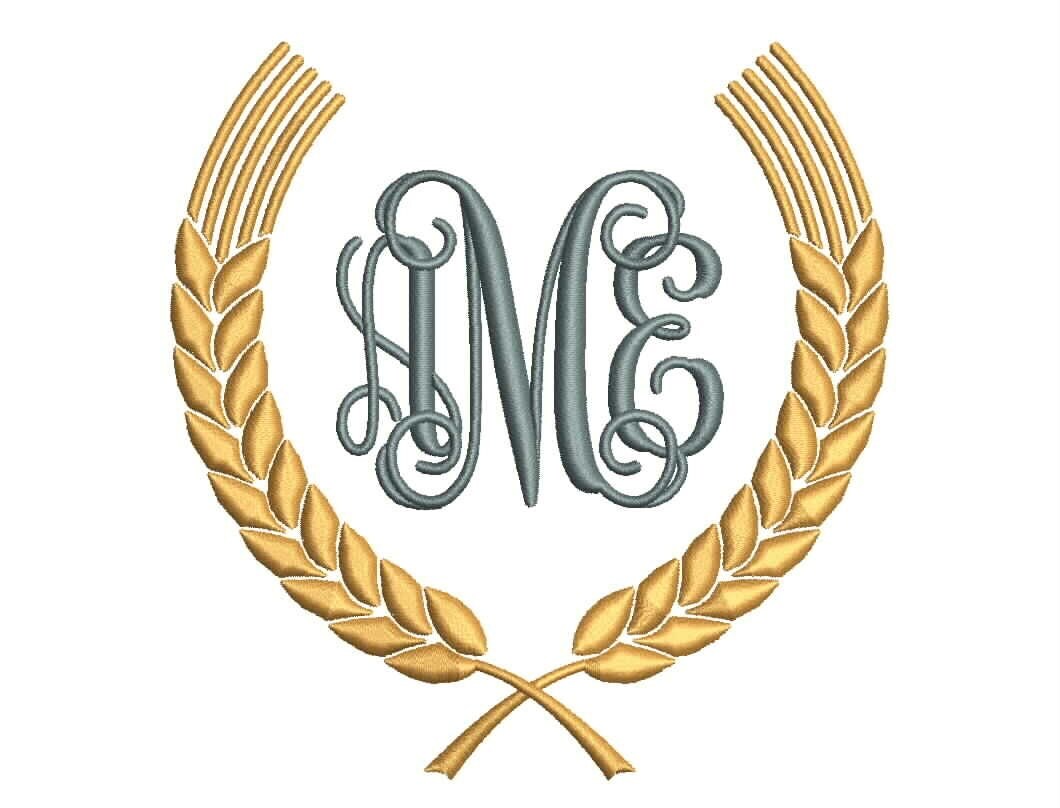 Leaf Monogram Frame Design Monogram Border Style 3 Ear Of