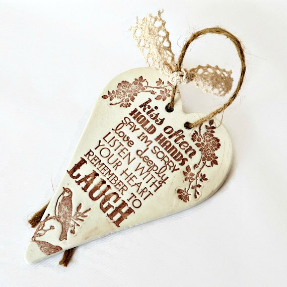 Inspirational quote Unique gift for her Hanging by FrivolousCrafts