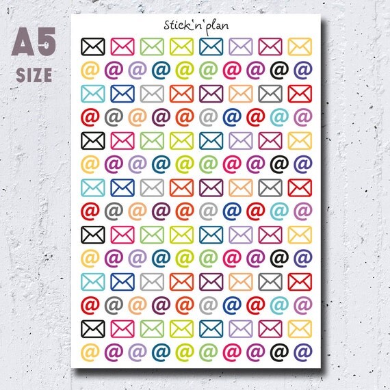 Mail Stickers Envelope Stickers Email Stickers At Sign | Etsy