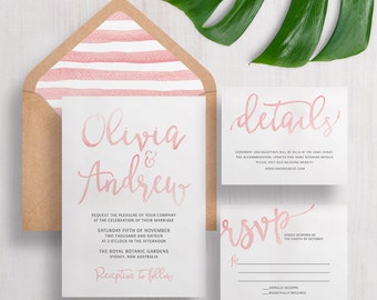 Watercolor wedding invitation | Etsy