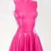 Neck entry latex catsuit with double slider crotch zipper