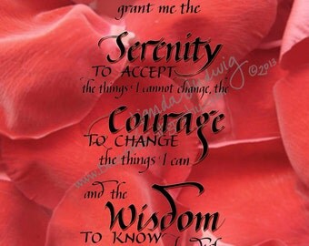 Items similar to INSTANT DOWNLOAD, Printable Serenity Prayer: Pink ...
