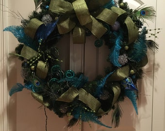 Peacock wreath | Etsy