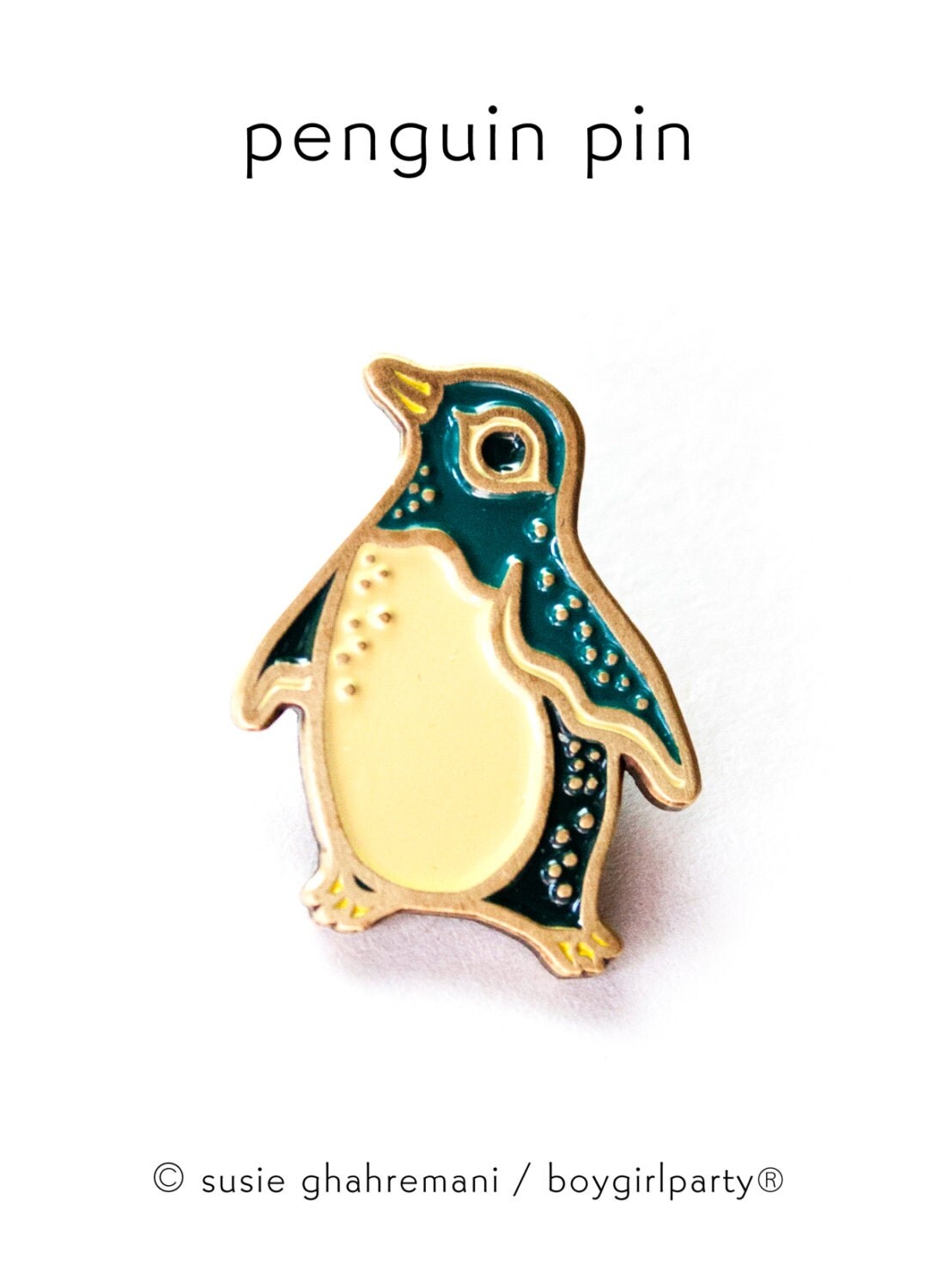 Penguin Badge Enamel Brooch Enamel Pin Badge by boygirlparty