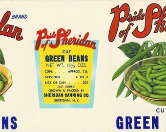 Green bean label | Etsy