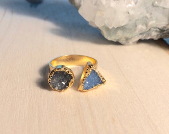 Round druzy ring | Etsy