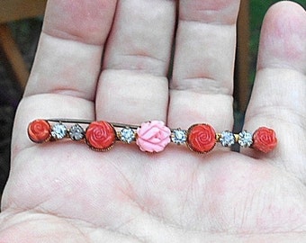 Carved coral rose | Etsy