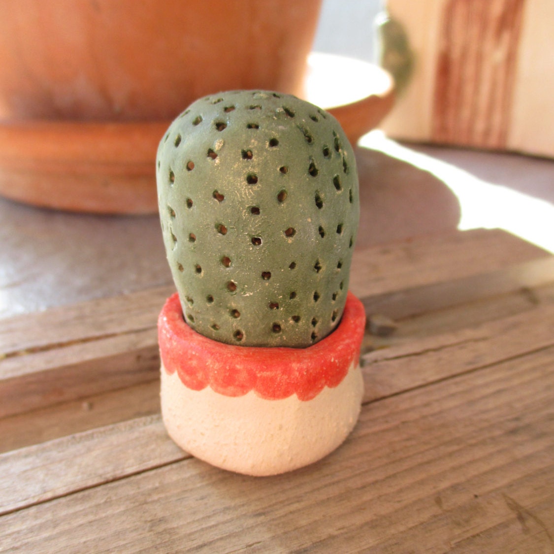 Small Ceramic CactusSmall Pottery Cactus in