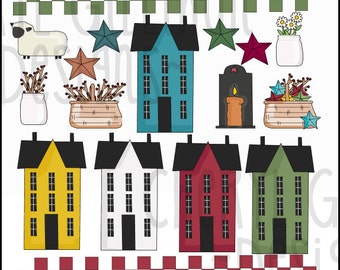 Primitive clipart | Etsy