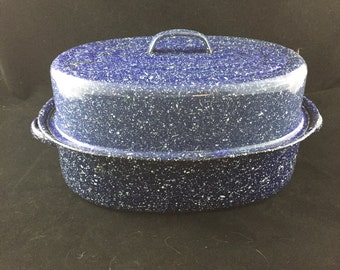 Blue enamel roaster | Etsy