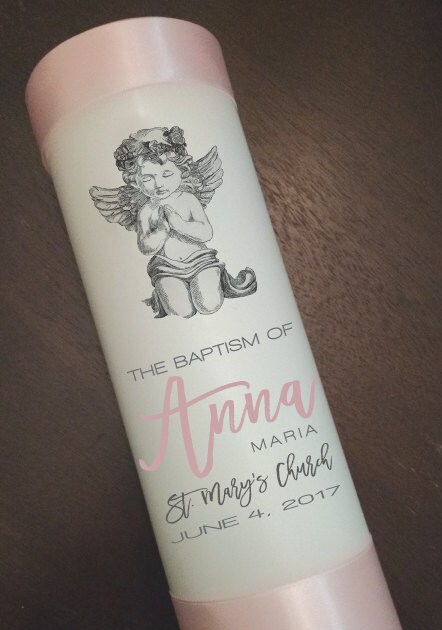 Angel Christening Baptism Personalize Custom Pink Girl or Boy