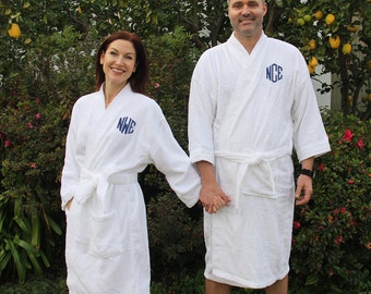 Set of 2 Mr. and Mrs. Robes Personalized Terry Cloth Robes