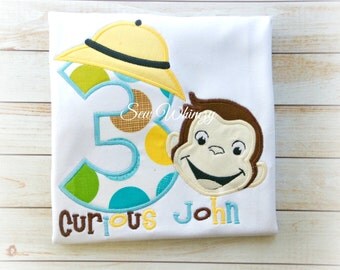 Curious george shirt | Etsy